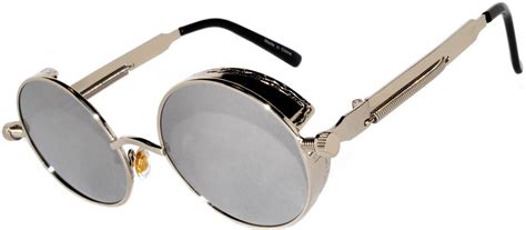 Steampunk Retro Gothic Vintage Silver Metal Round Circle Frame