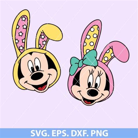 Easter Bunny Mickey And Minnie Svg Png Dxf Eps Cut Files