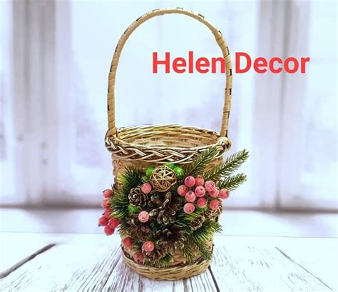 Корзинка для освящения воды на Крещение | Decorative wicker basket ...