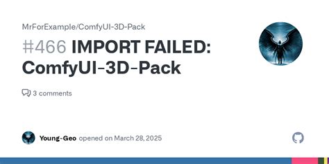 import failed comfyui 3d pack · issue 466 · mrforexample comfyui 3d