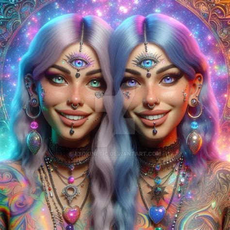 Galactic Twin Flames Portrait 1 By Exokinetic On Deviantart