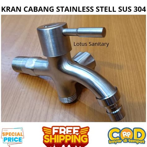 Jual Kran Cabang Double Fungsi Keran Air Dua Handle Bahan Stainless