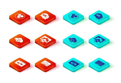 Set Front End Development Web Cloud Computing Lock UI Or UX Design