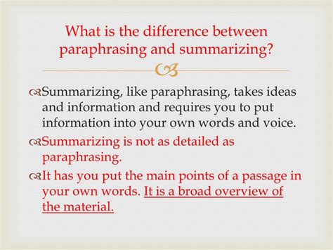 Ppt Paraphrasing And Summarizing Powerpoint Presentation Free Download Id 2420448
