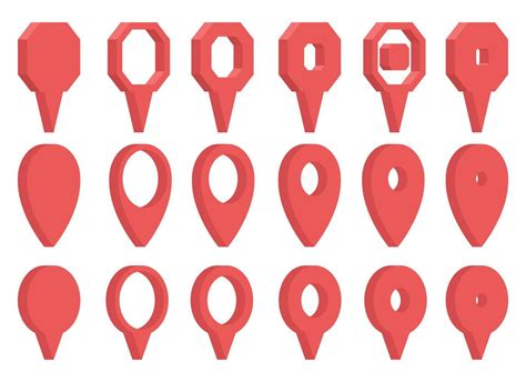 Location Pointer Pin Icon Vector Set Gps Location Pin 22308906 Vector