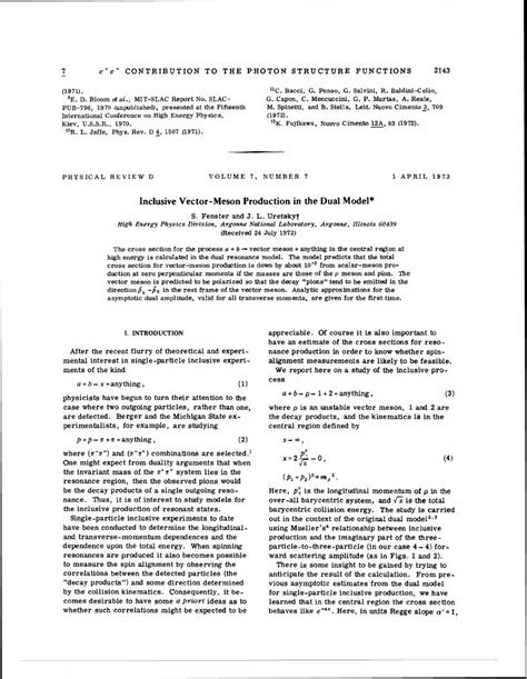 Pdf Inclusive Vector Meson Production In The Dual Model Dokumen Tips