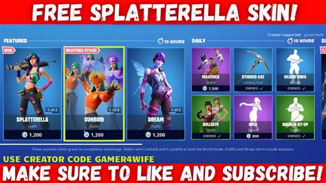 How To Get New Splatterella Skin For Free Fortnite Item Shop August