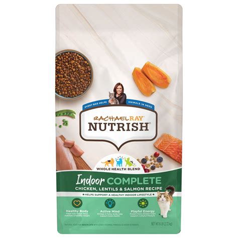 Rachael Ray Nutrish Indoor Dry Cat Food Chicken Salmon And Lentils 6