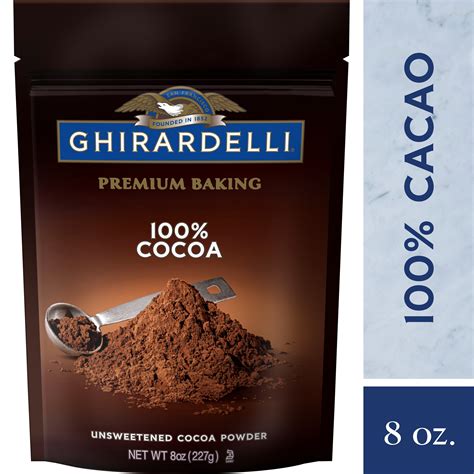 Ghirardelli Premium Baking Cocoa 100 Unsweetened Cocoa Powder 8 Oz Bag