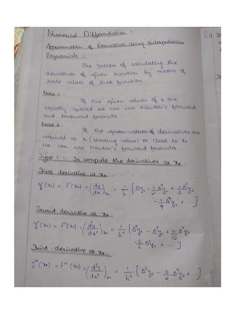 Numerical Differentiation Pdf