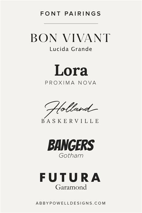 Favorite Font Pairings Abby Powell Designs 02 Font Pairing Business