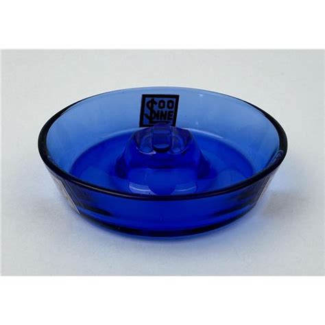 Soo Line Cobalt Blue Glass Railroad Ashtray