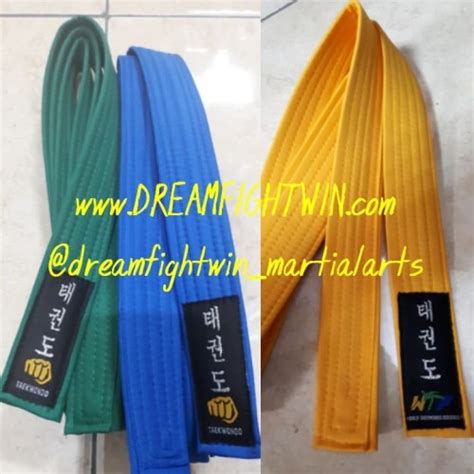 Jual Sabuk Warna Biru Kuning Hijau Merah Taekwondo Biru