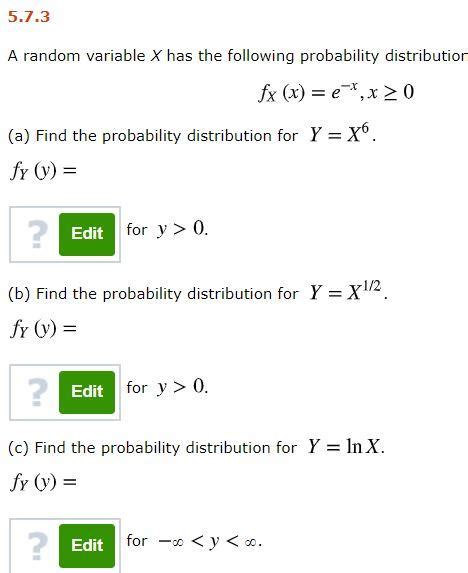 Solved 5 7 3 A Random Variable X Has The Following Chegg Com