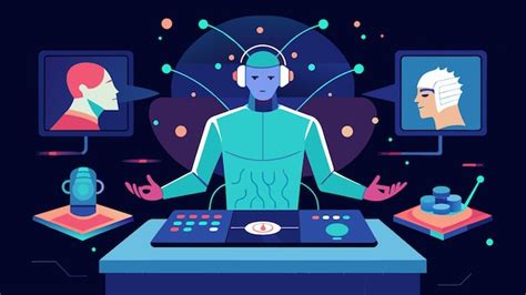 Premium Vector A Multimedia Performance With A Live Artist Using