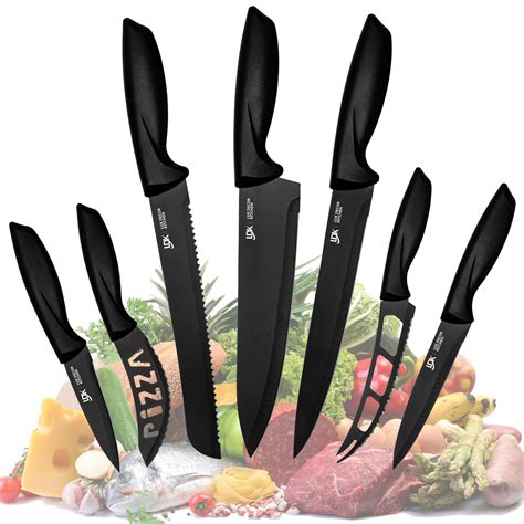 Lux Decor Collection Kitchen Knife Set 7 Pieces Stainless Steel