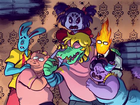 Nice Cream Man Burgerpants Bratty Catty Muffet And Grillby At The