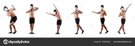 Naked Muscular Mime Isolated On White Stock Photo Elnur
