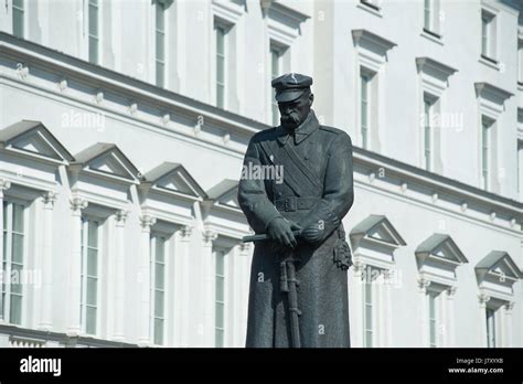 Statue Of Marshal Jozef Pilsudski In Warsaw Poland In Warsaw Poland 4 April 2017 Wojciech