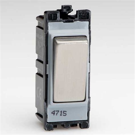 Varilight PowerGrid Brushed Steel 10A Multi Way Push Retractive Switch Module UKES