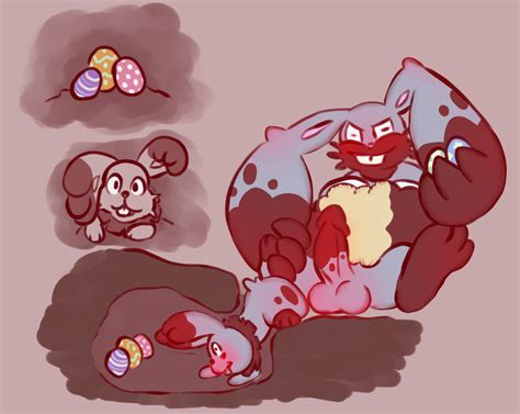 Rule 34 Blush Buckteeth Bunnelby Diggersby Digging Duo Easter Easter Egg Feral Floofyskydraws