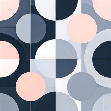 Abstract Minimalist Geometric Pattern Of Interlocking Circles And