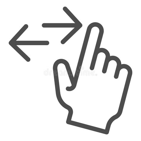 Swipe Up Line Icon Scrolling Arrow Sign Landing Page Scroll Vector Stock Vector