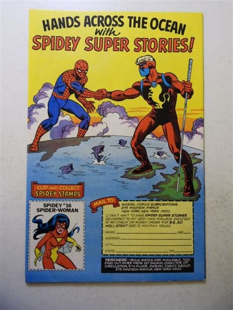 Spidey Super Stories 32 1978 Vg Condition Centerfold Detached At 1
