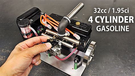 Miniature Inline 4 Cylinder 32cc Watercooled Engine Youtube