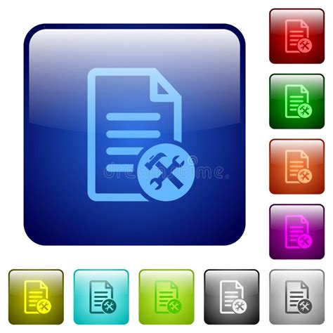 Document Tools Color Square Buttons Stock Vector Illustration Of Information Tools 190785351