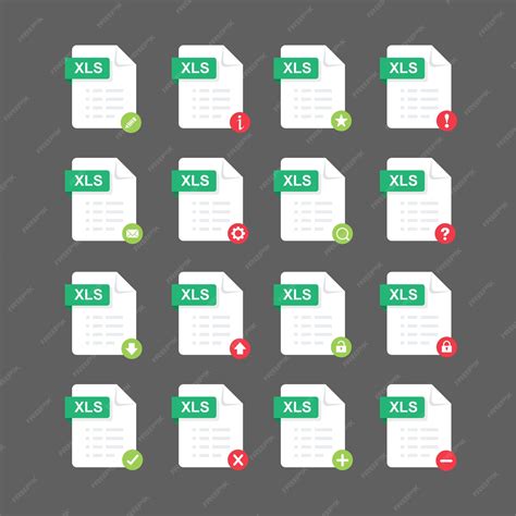 premium vector flat design with xls files icon set symbol set vector