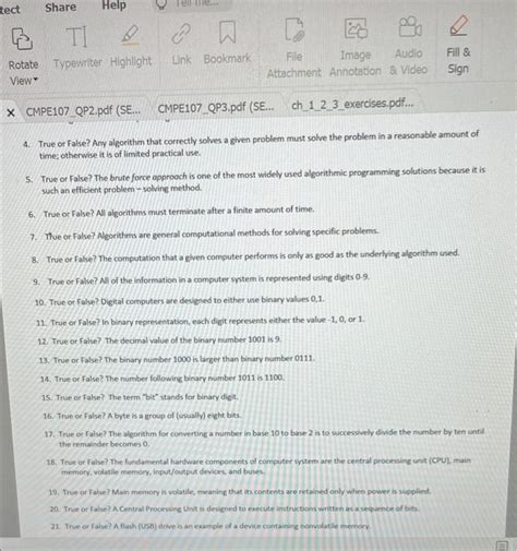 Solved 4 True Or False Any Algorithm That Correctly Solves Chegg