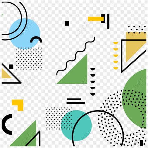 다채로운 기하학적 패턴 멤피스 테두리 일러스트규칙아름다운 Png 일러스트 무료 다운로드 Lovepik