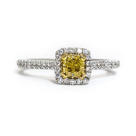 Yellow Princess Cut Diamond Ring With Halo Dales Jewelers