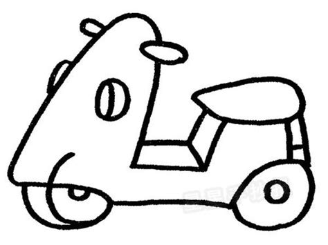 摩托骑行简笔画 简笔画图片大全 普车都