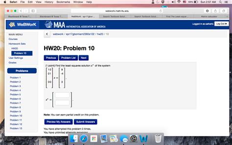 Solved Find The Least Squares Solution X Of The System [10