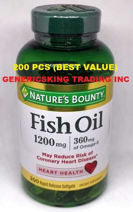 Natures Bounty Fish Oil 1200mg 360mg Of Omega 3 200 Rapid Release