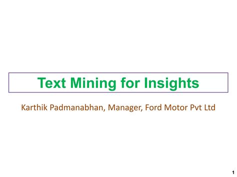 Text Mining For Insight Ppt