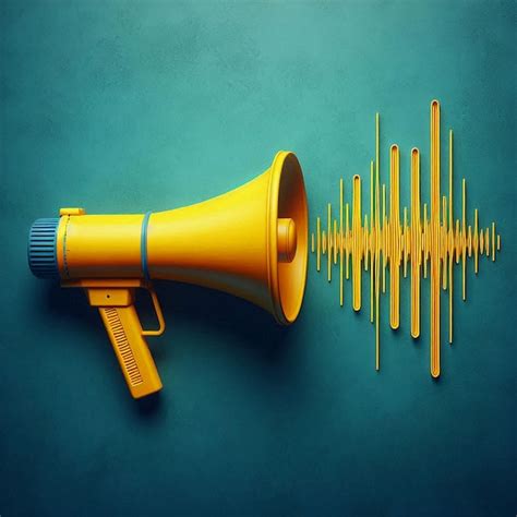 golden megaphone with sound waves announcement communication advertising concept premium ai