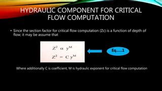 Hydraulic Exponent For Critical Flow Computation Pptx