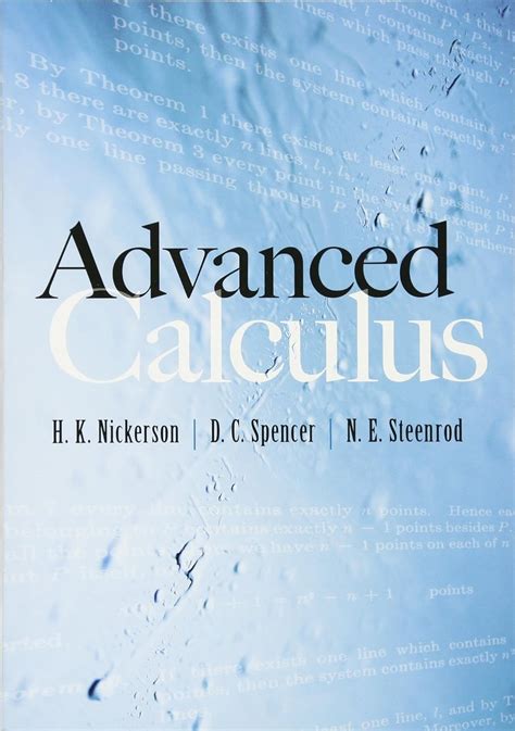 Advanced Calculus Dover Books On Mathematics H K Nickerson D C