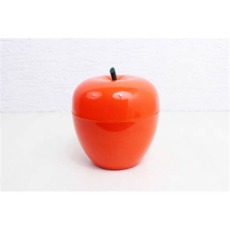 Vintage Moulded Plastic Apple Shaped Ice Cube Bucket