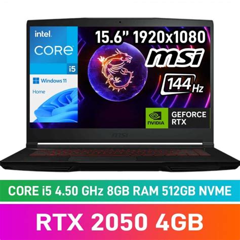 MSI GF63 THIN 12UCX 257ZA Laptop Core I5 12450H 15 6 FHD 144Hz