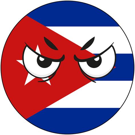 Cuba Country Ball Angry Googly Eyes Vinyl Decal 6 Inches Wide Decals