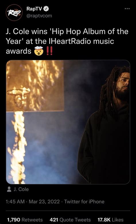 The Off Season Wins Iheartradio Hip Hop Album Of The Year Rjcole