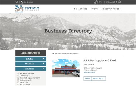 Web App Demo Town Of Frisco Business Directory CodeGeek