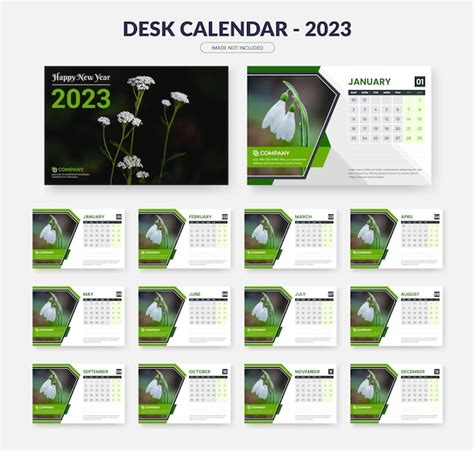 Diseño de calendario 2023 de diseño moderno plantilla de calendario de