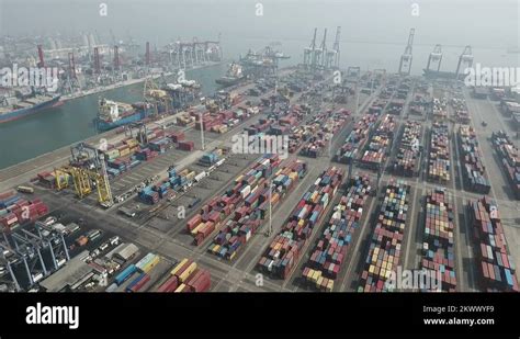 Massive Container Piles Indonesia Stock Video Footage Alamy
