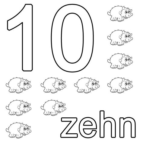Kostenlose Malvorlage Zahlen Zehn Zum Ausmalen