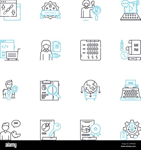 Market Strategy Linear Icons Set Positioning Targeting Branding Segmentation